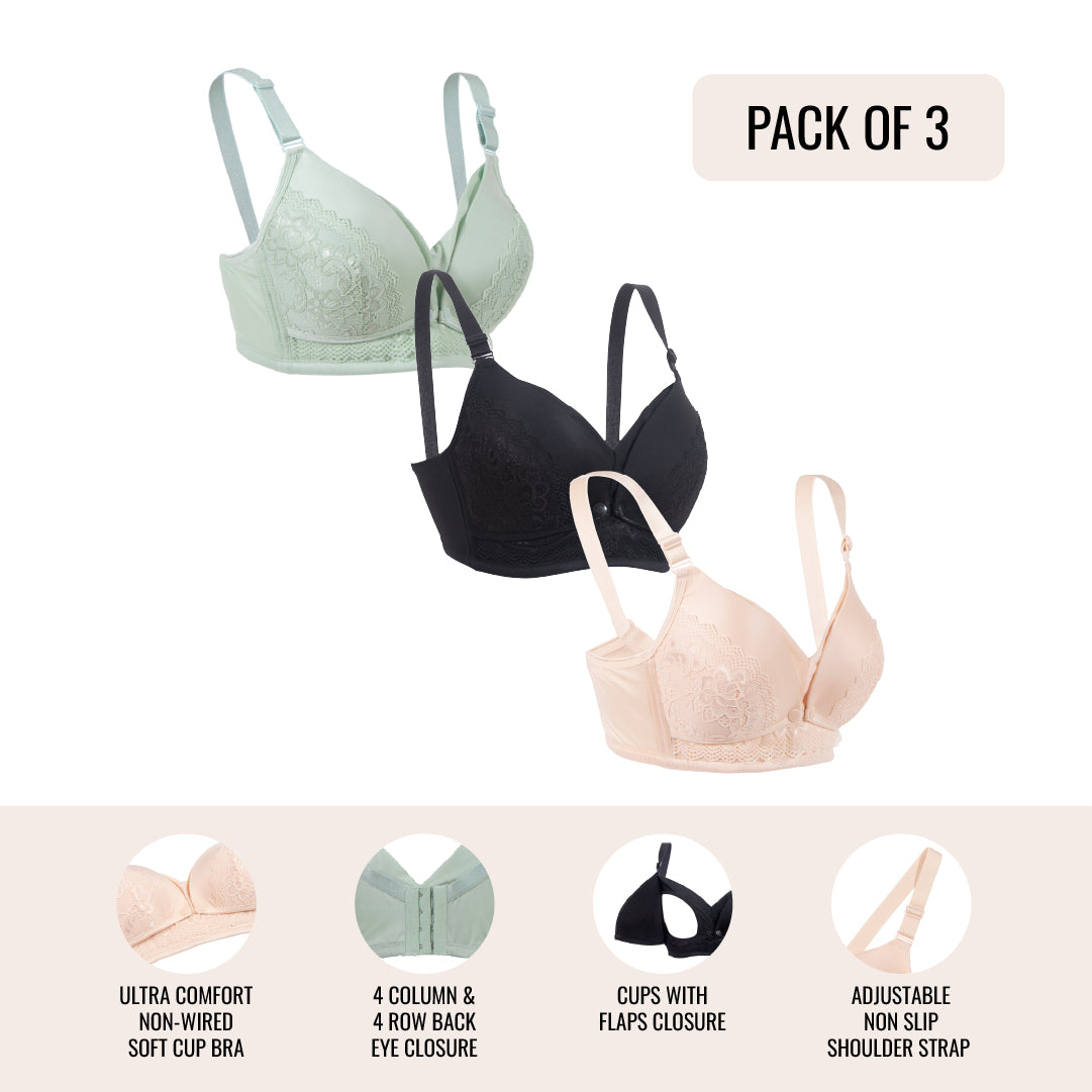 Okus - Full Cup Maternity & Nursing Bra Pack of 3 – Mummazone